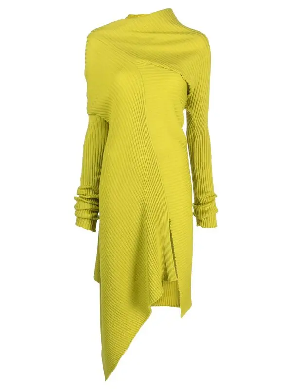 MARQUES' ALMEIDA Draped Merino Wool Midi Dress - Green