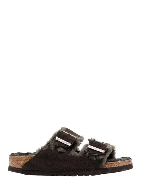 BIRKENSTOCK Shearling-lined Double-buckle Sandals - Green