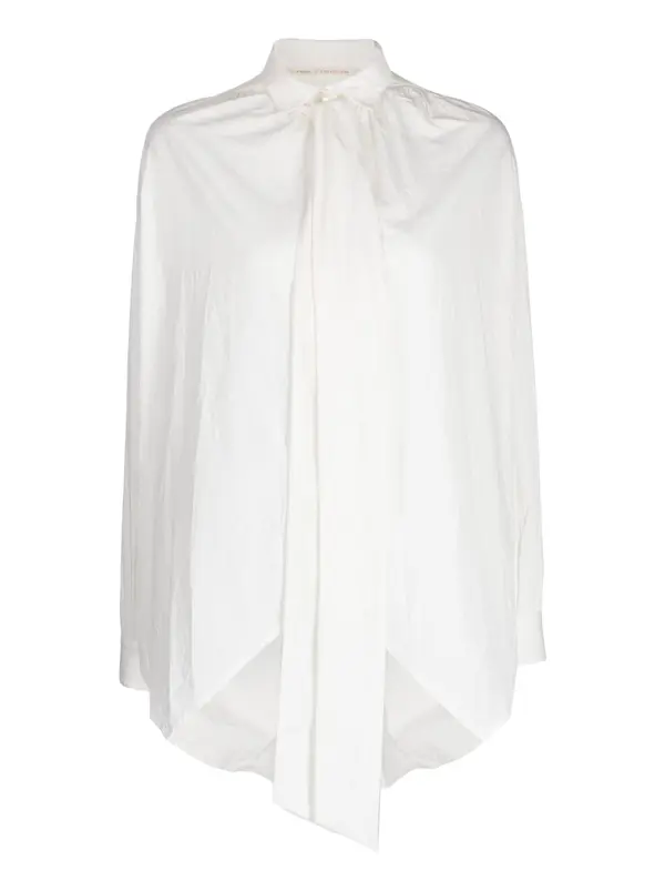 FORME D'EXPRESSION Bow-tie Blouson Shirt - White