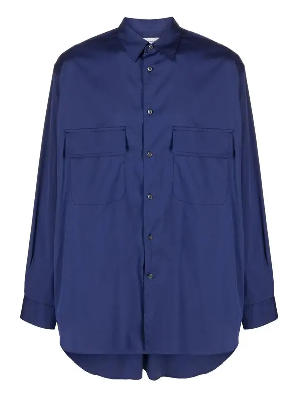 Comme Des Garçons Button-up Long-sleeve Shirt - Blue