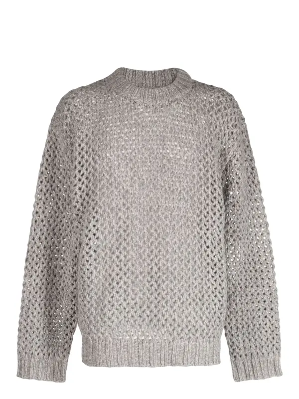 HOLZWEILER Open-knit Merino Wool Jumper - Grey