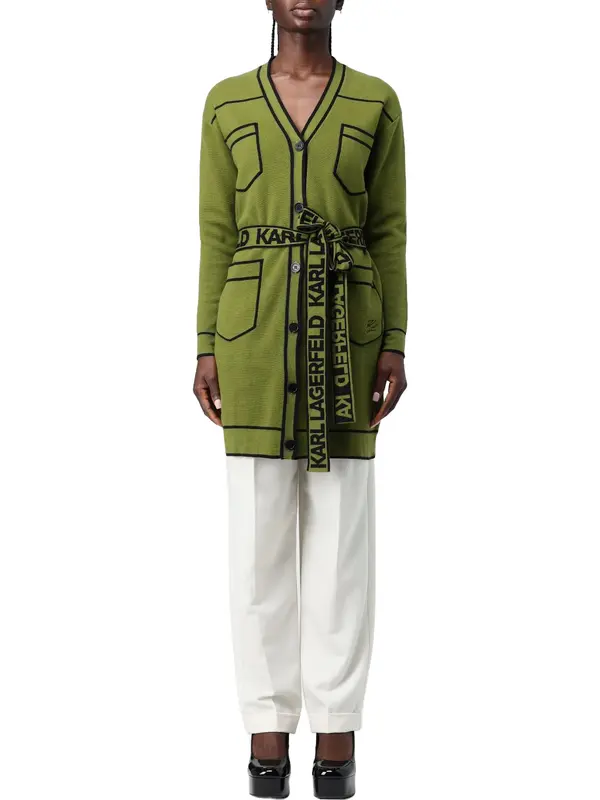 Karl Lagerfeld Belted Sweater - Green