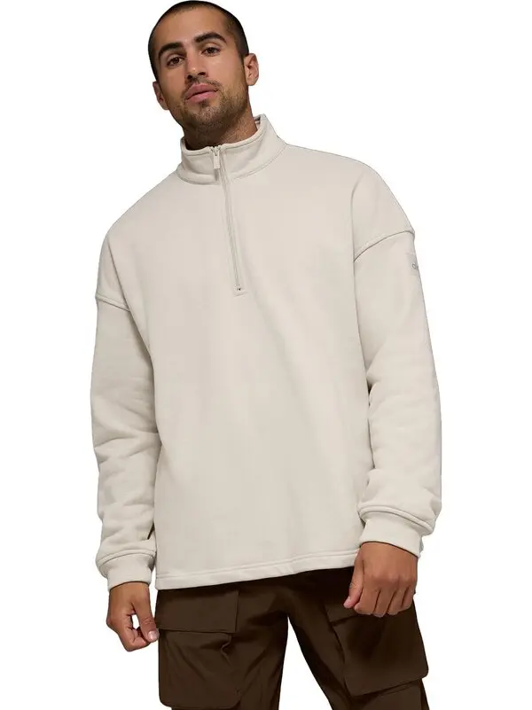 Alo Yoga Renown Heavy Weight 1/4 Zip Sweatshirt - Bone