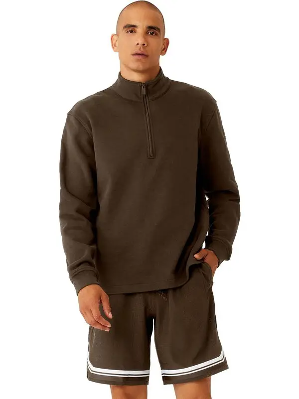 Alo Yoga Renown Heavy Weight 1/4 Zip Sweatshirt - Espresso
