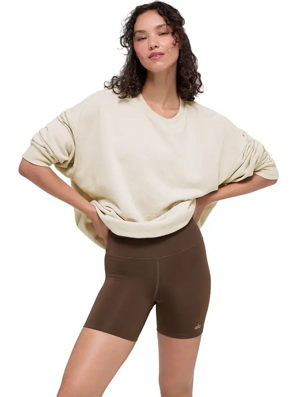 Alo Yoga Chill Crewneck" Pullover Top - Bone
