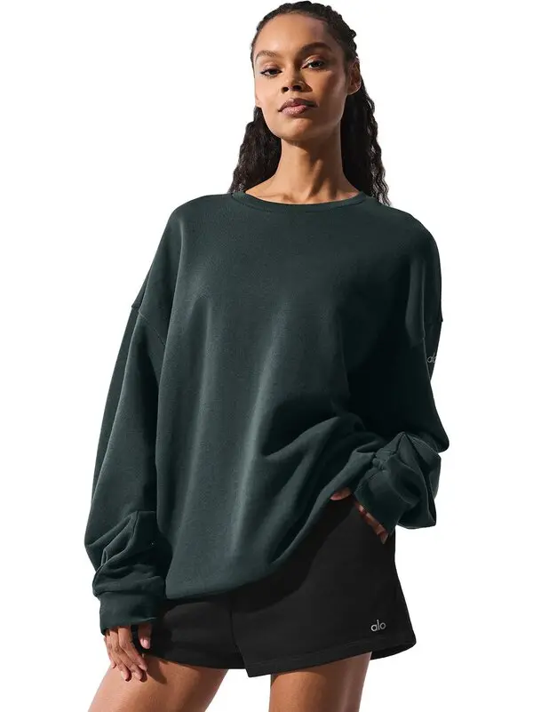 Alo Yoga Crewneck Pullover Top - Charcoal Green