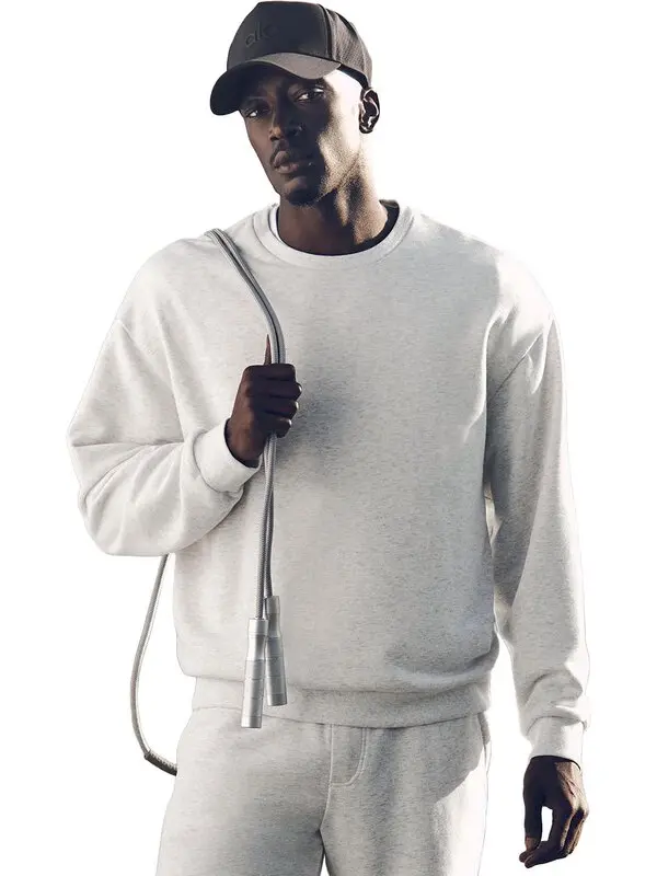 Alo Yoga Crewneck Pullover Top - White Heather