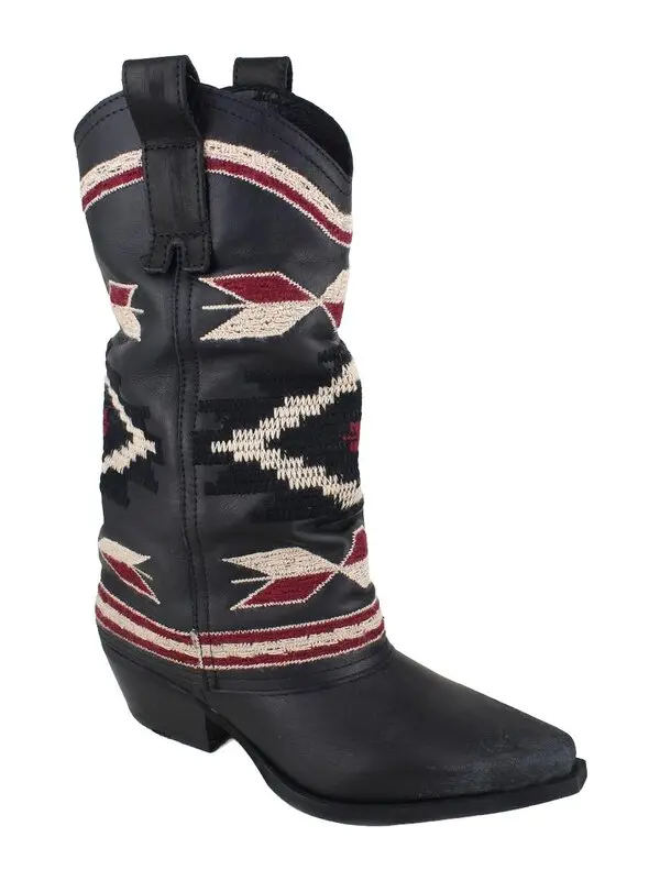 ZIGI Azra Western Boots - Black Leather