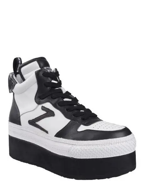 ZIGI Bruce Platform Sneaker - Black White Leather