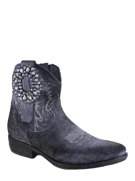 ZIGI Edith Velvet Western Boots - Gray Velvet