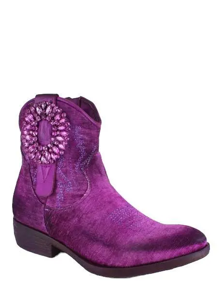 ZIGI Edith Velvet Western Boots - Purple Velvet
