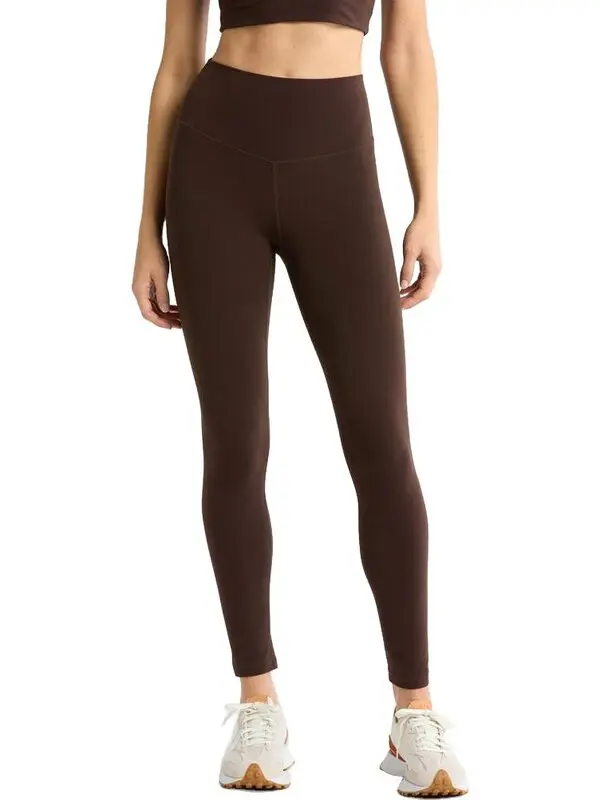 Zella Studio Luxe High Waist 7/8 Leggings - Brown Mole