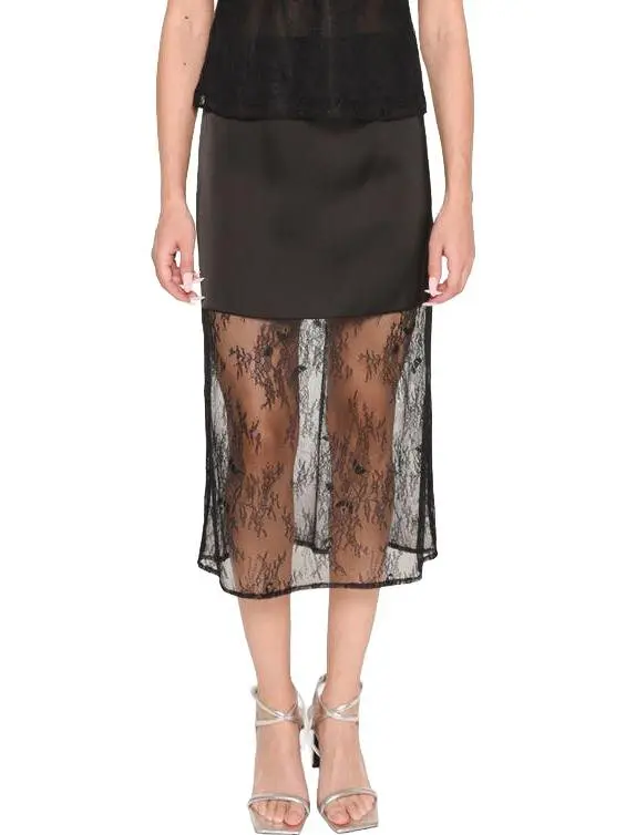 WAYF X Jourdan Sloane Kate Ruched Midi Skirt - Black