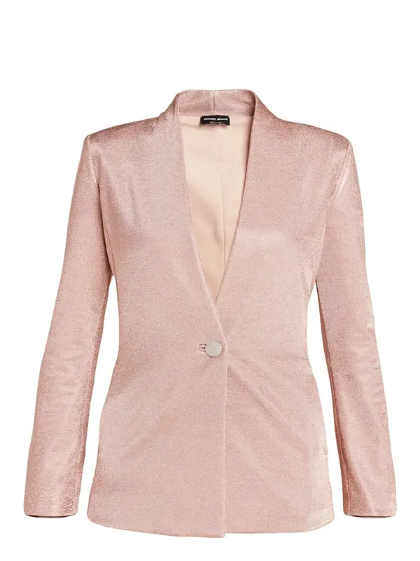 Giorgio Armani Metallic Bonded Jersey Blazer - Solid Light/pastel P
