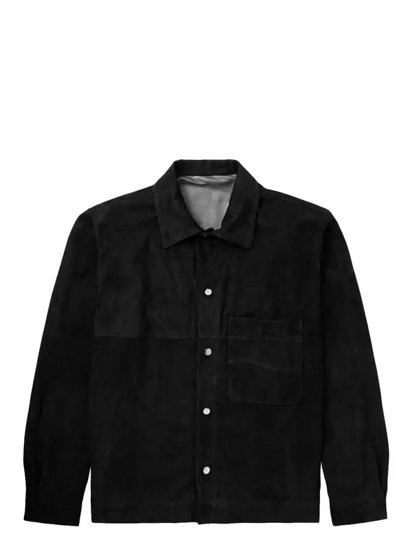 STOFFA Suede Blouson Jacket - Black