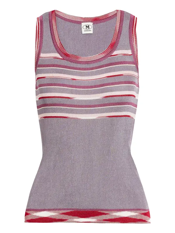 Missoni Striped Crochet-knit Tank - Lavender