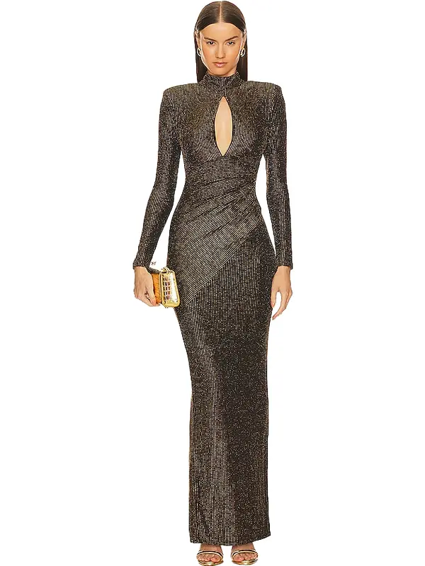 MICHAEL COSTELLO X Winnie Gown - Black & Gold