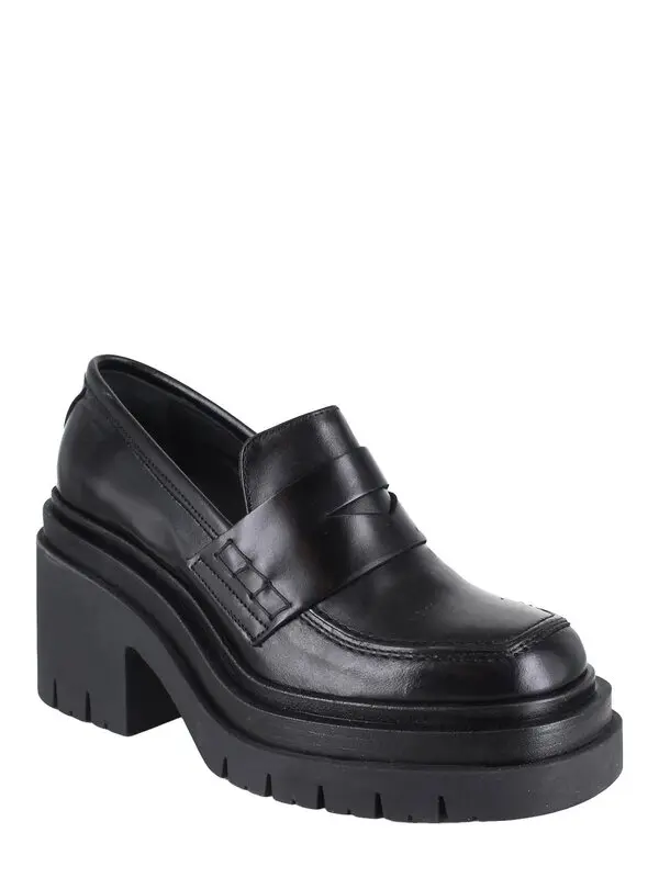 ZIGI Bertha Platform Loafer - Black Leather