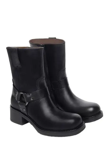 NEROGIARDINI Harness Leather Booties - Black