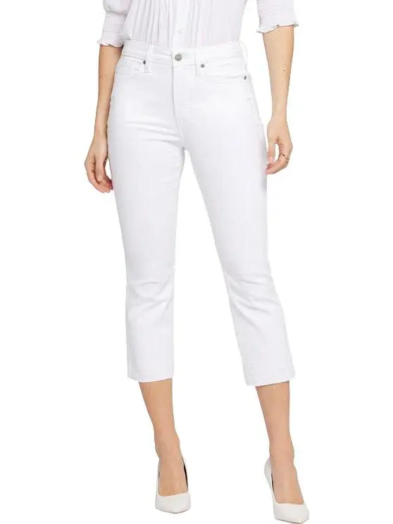 NYDJ Chloe Frayed Hem Crop Jeans - Optic White