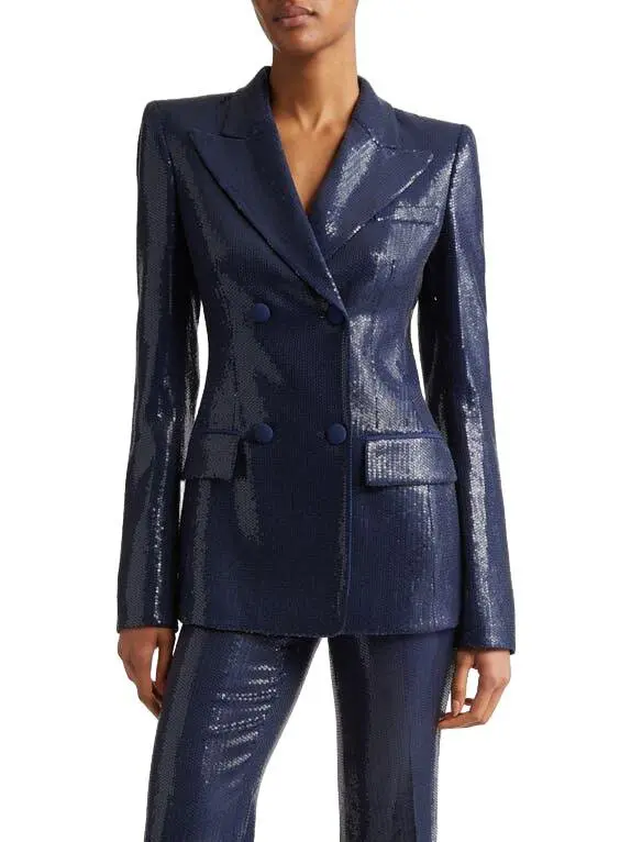 Michael Kors Sequin Double-breasted Blazer - Maritime