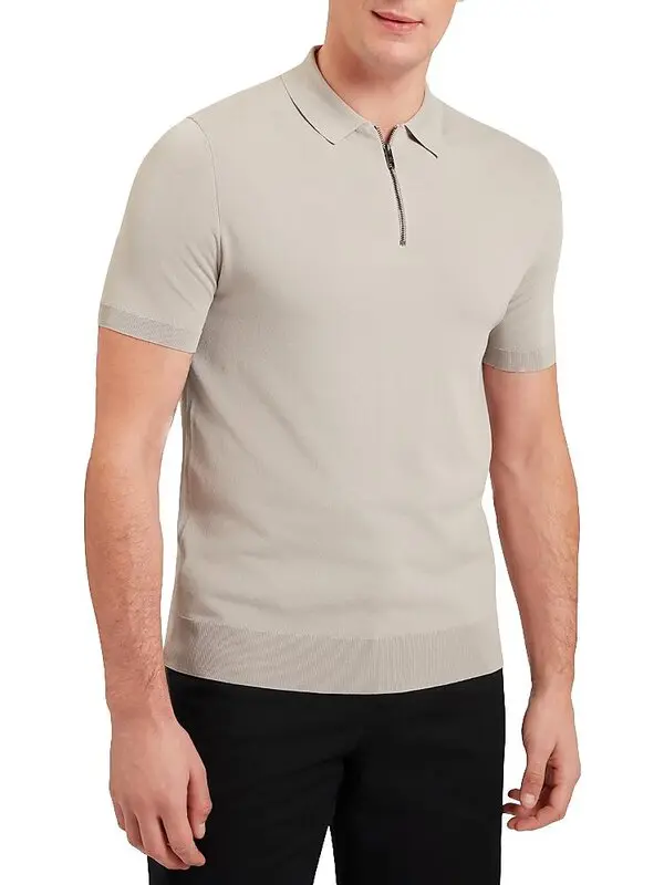 Ted Baker London Daldin Zip Polo - Mid Grey