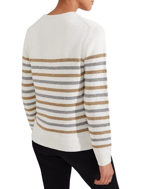 HOBBS LONDON Destiny Crewneck Sweater - Ivory Silver