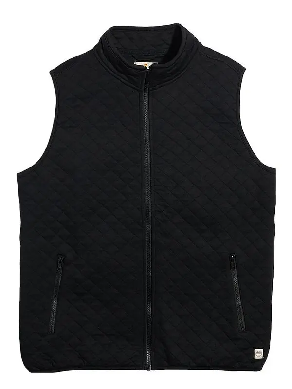Marine Layer Corbet Quilted Full Zip Vest - Black