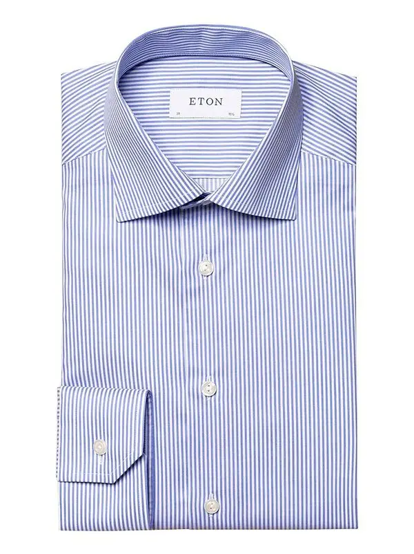 Eton Contemporary Fit Bengal Stripe Dress Shirt - Blue