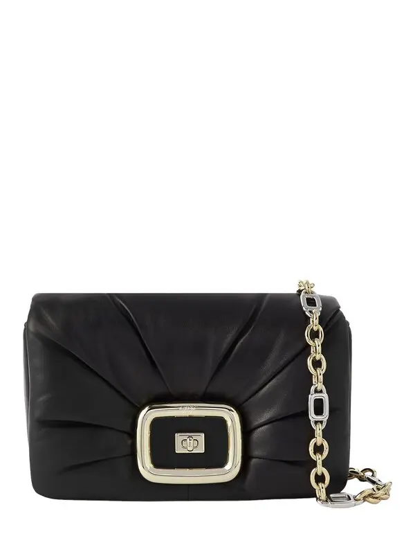 ROGER VIVIER Viv' Choc Me Padded Leather Shoulder Bag - Black