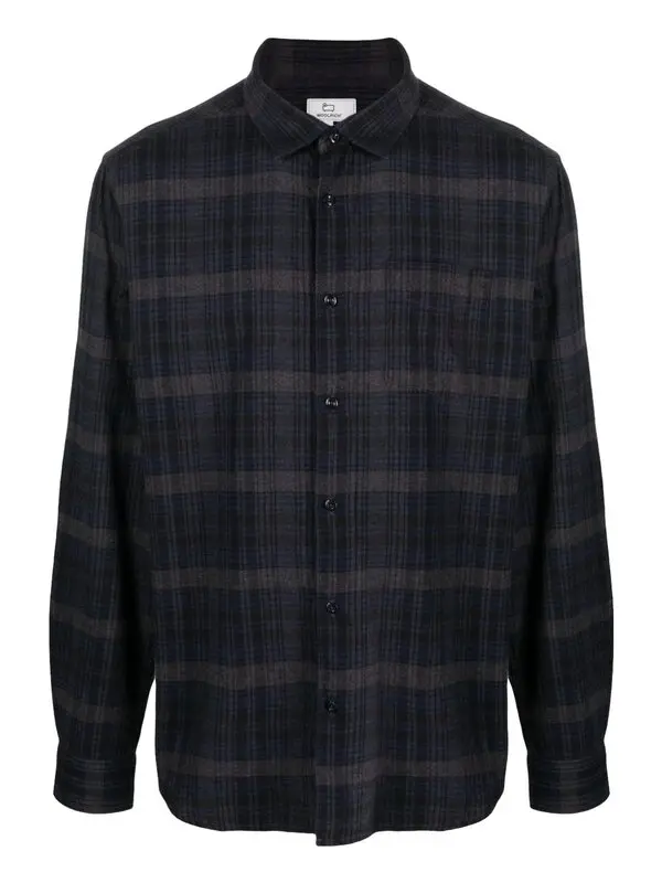 Woolrich Plaid-check Pattern Flannel Shirt - Blue
