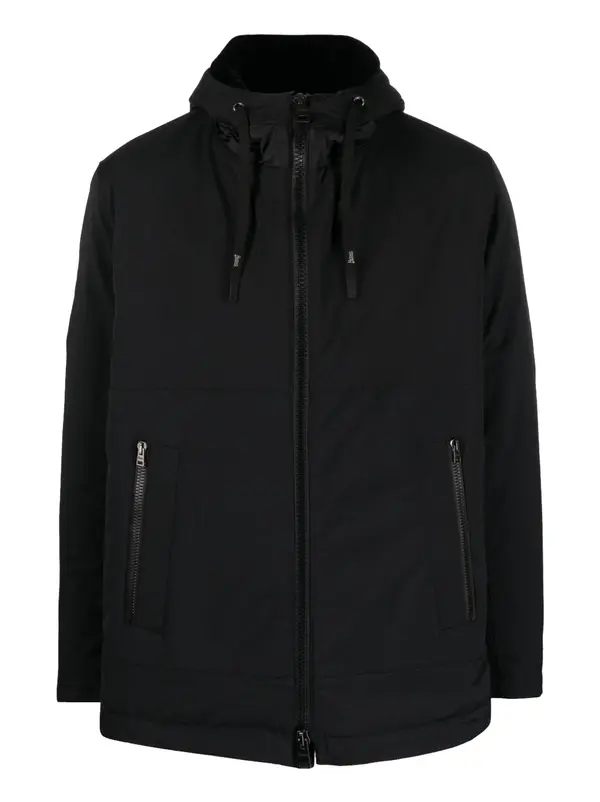 Herno Logo-plaque Hooded Jacket - Black