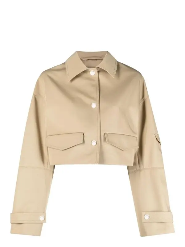 Nanushka Bracha Cropped Shirt Jacket - Neutrals