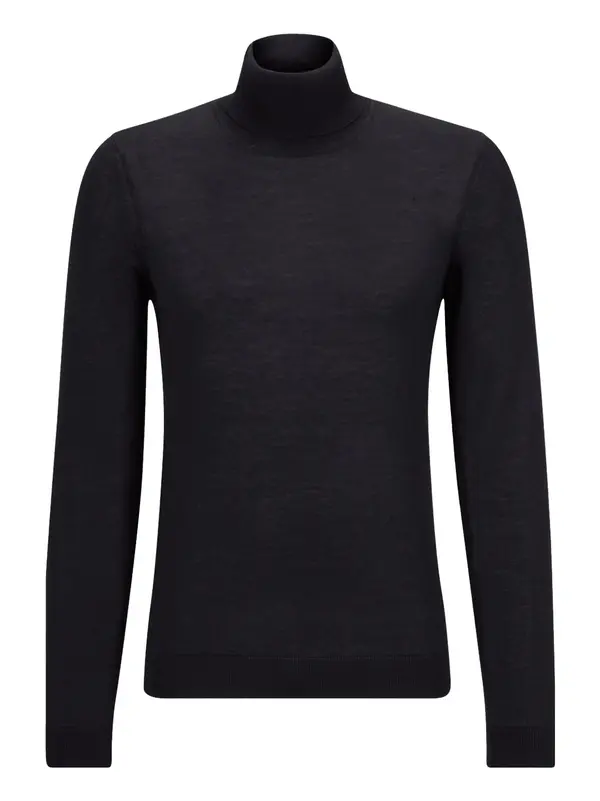 BOSS Cotton Roll-neck Jumper - Black
