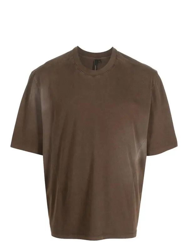 ENTIRE STUDIOS Bleached-effect Organic-cotton T-shirt - Brown