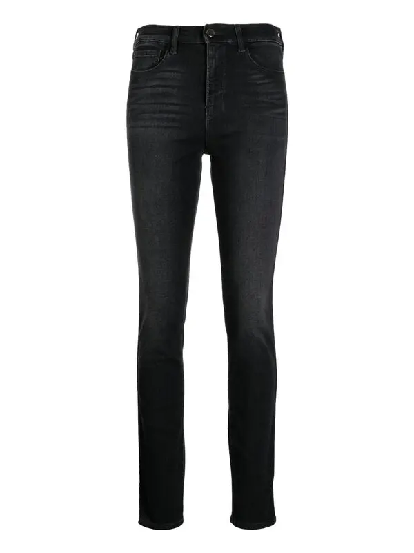 Emporio Armani Logo-embroidered Skinny Jeans - Black