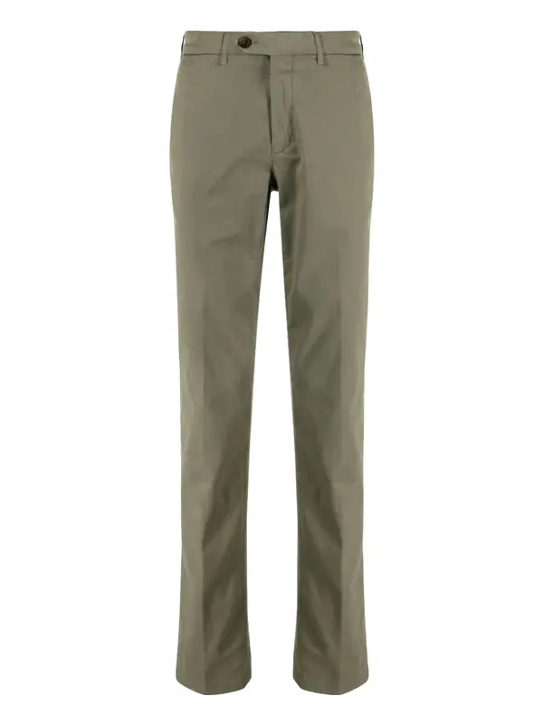 Canali Mid-rise Straight-leg Chino Trousers - Green