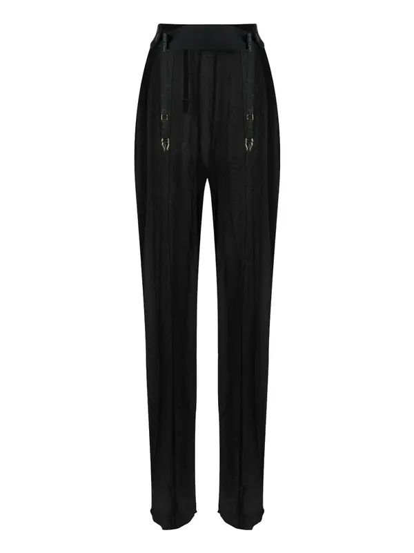 MAISON CLOSE Logo-print Sheer Trousers - Black