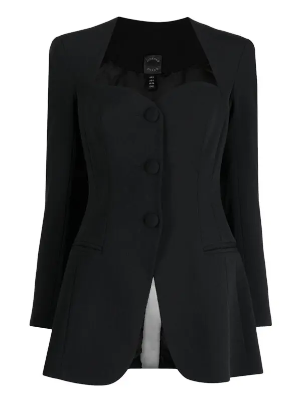 Huishan Zhang Kim Sweetheart-neck Blazer - Black