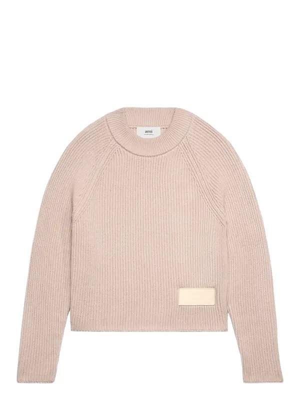 Ami Logo-patch Sweater - Pink