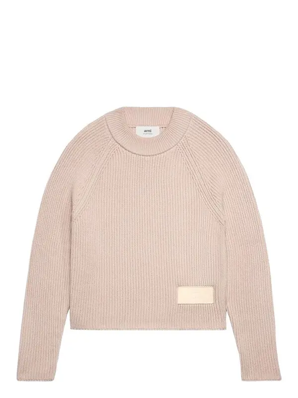 Ami Logo-patch Sweater - Pink