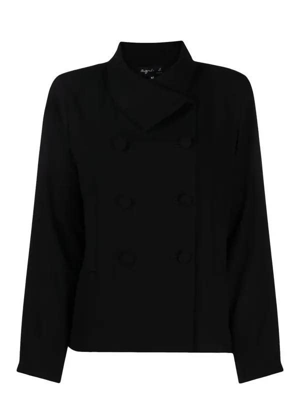 AGNÈS B. Asymmetric Double-breasted Jacket - Black
