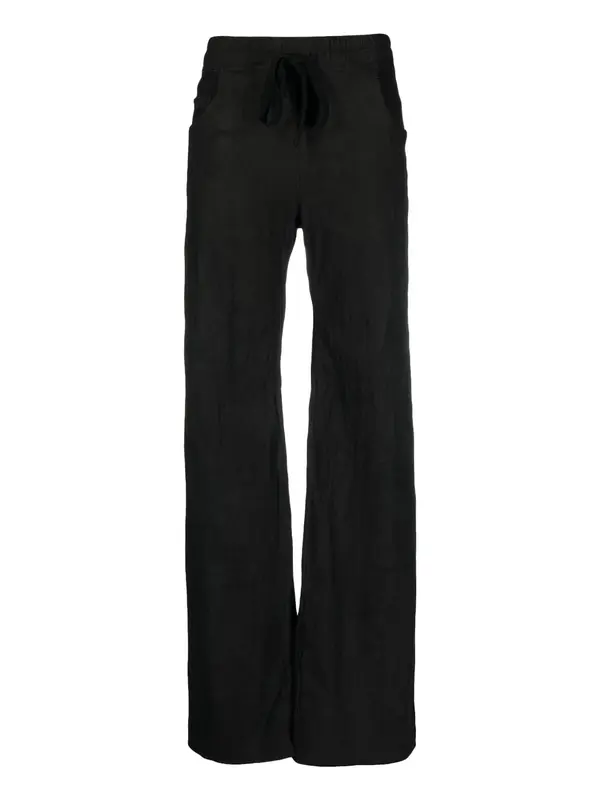 ISAAC SELLAM EXPERIENCE Straight-leg Leather Trousers - Black