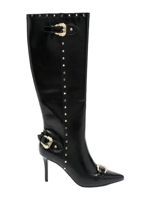 Versace Baroque-buckle 100mm Boots - Black