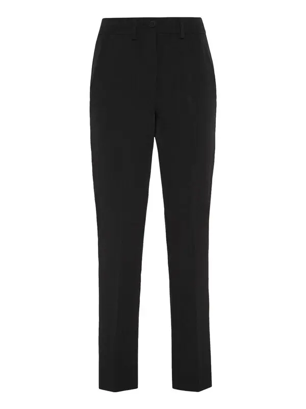Philipp Plein Cady Cropped Trousers - Black
