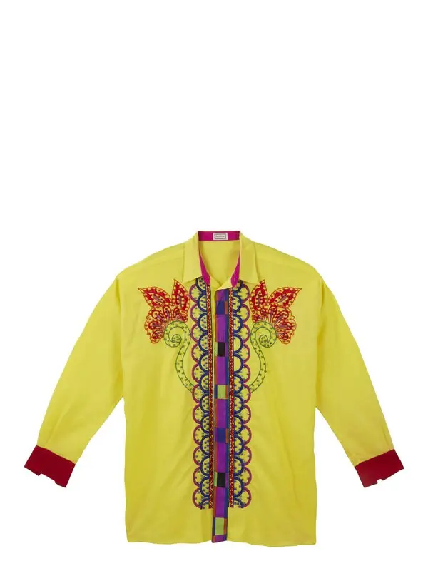 Versace André Leon Talley Embroidered Shirt - Yellow