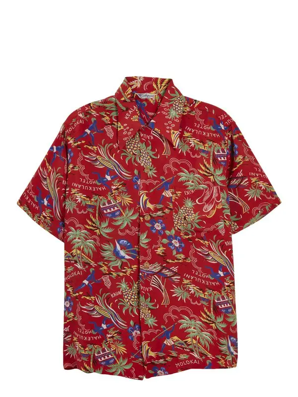 Vintage Aupuni Hawaiian Shirt - Red