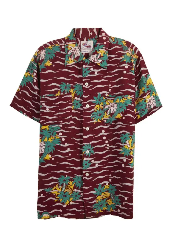 Vintage Kahanamoku Hawaiian Shirt - Burgundy