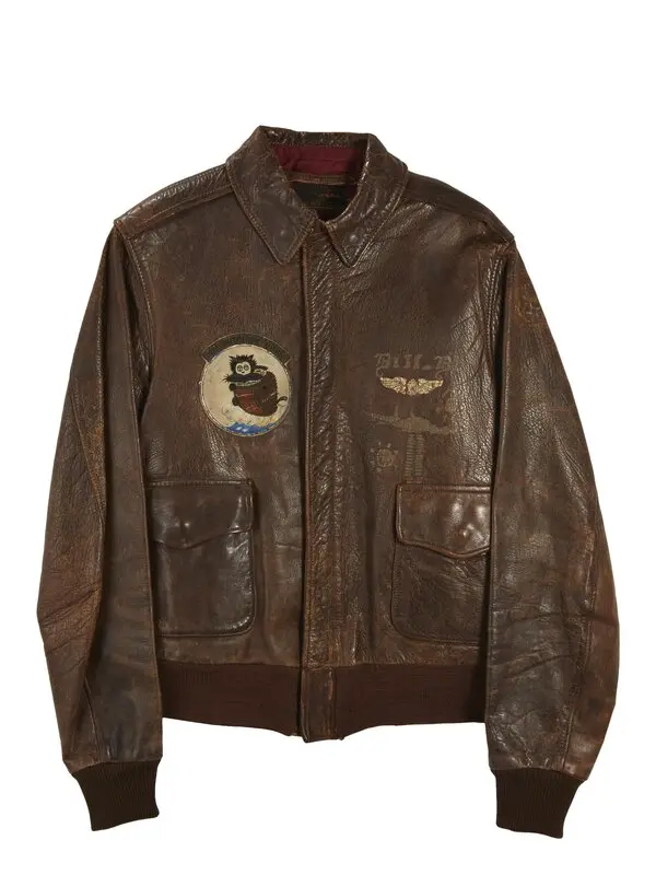 Vintage Wwii Leather Flight Jacket - Brown