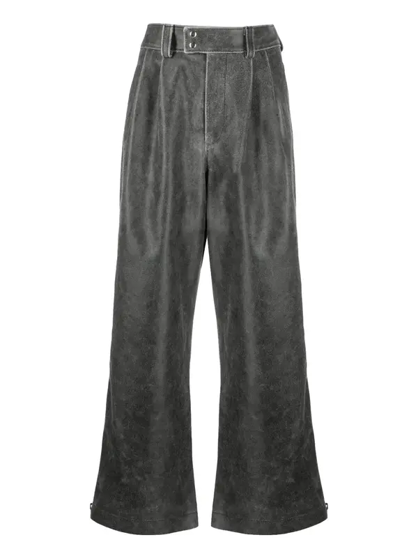 Vaquera Belted Suede Wide-leg Trousers - Black